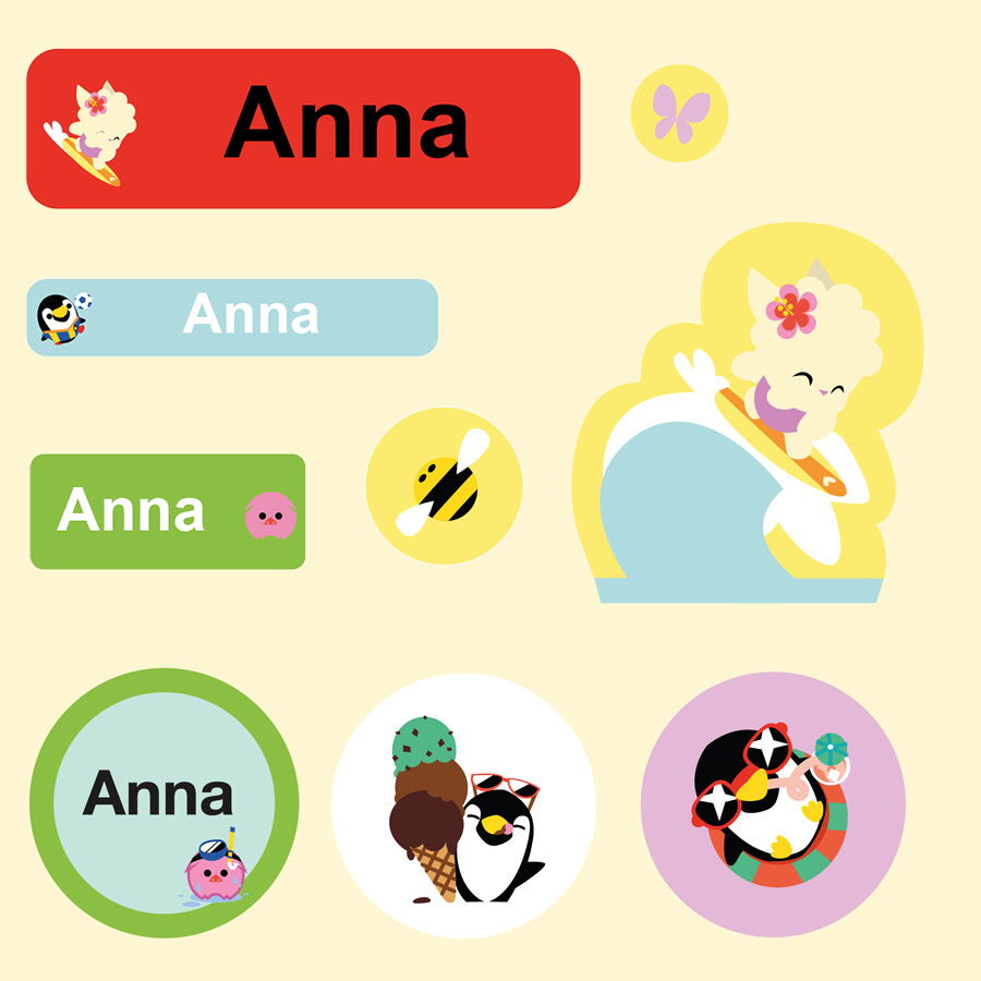 Minimono Sommer-Stickerset für Kinder | Stickerella