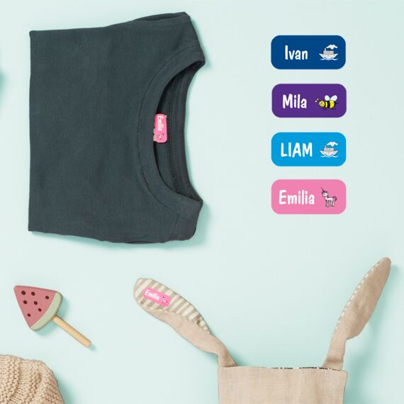 Design name stickers / labels online | Stickerella